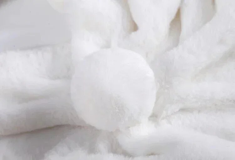 Мягкая плюшевая ткань Meetee 50x50 см Белый, White