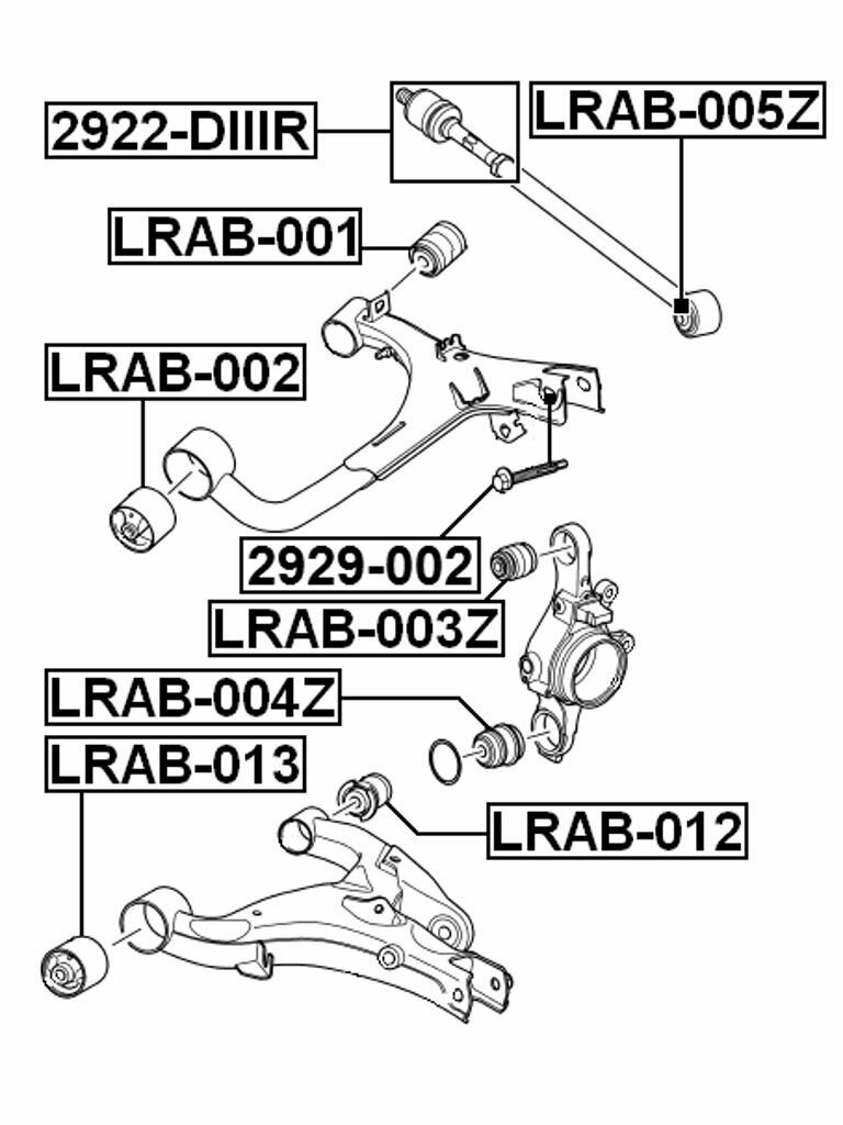 Сайлентблок задней цапфы LAND ROVER LRAB-004Z FEBEST.