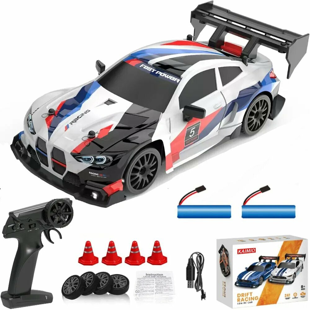 KAIMIO 1:24 Pадиоуправляемый дрифт автомобиль миниатюрная модель RTR(8607-белый)