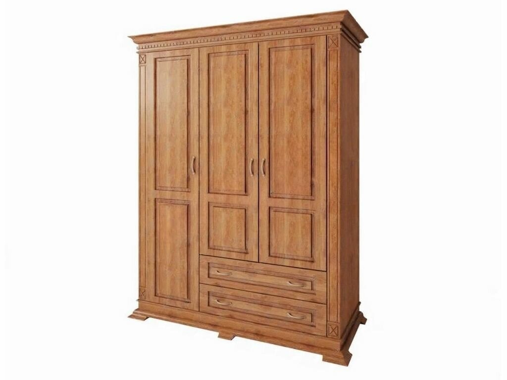 Шкаф Верди №523 из Массива сосны, 150х55х220 см, классический орех 2