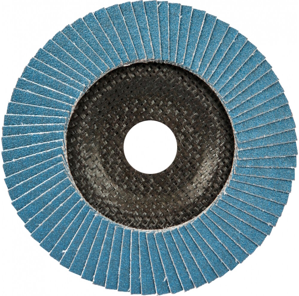 Круг лепестковый торцевой DEBEVER / Дебевер шлифовальный, циркониевый электрокорунд, Р60, посадочный диаметр 22.2мм, 125мм / оснастка
