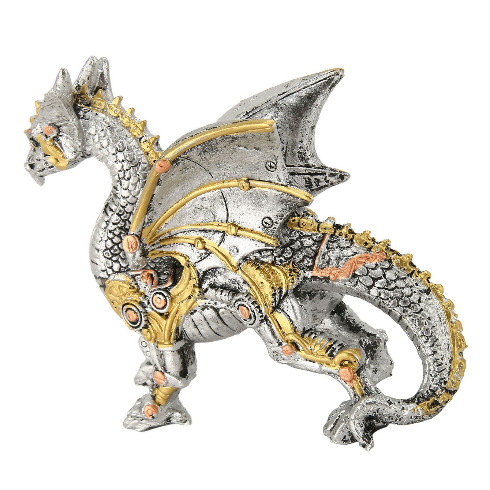 Механическая скульптура дракона в стиле стимпанк, декоративная статуя дракона из смолы для спален, офисов, книжных полок