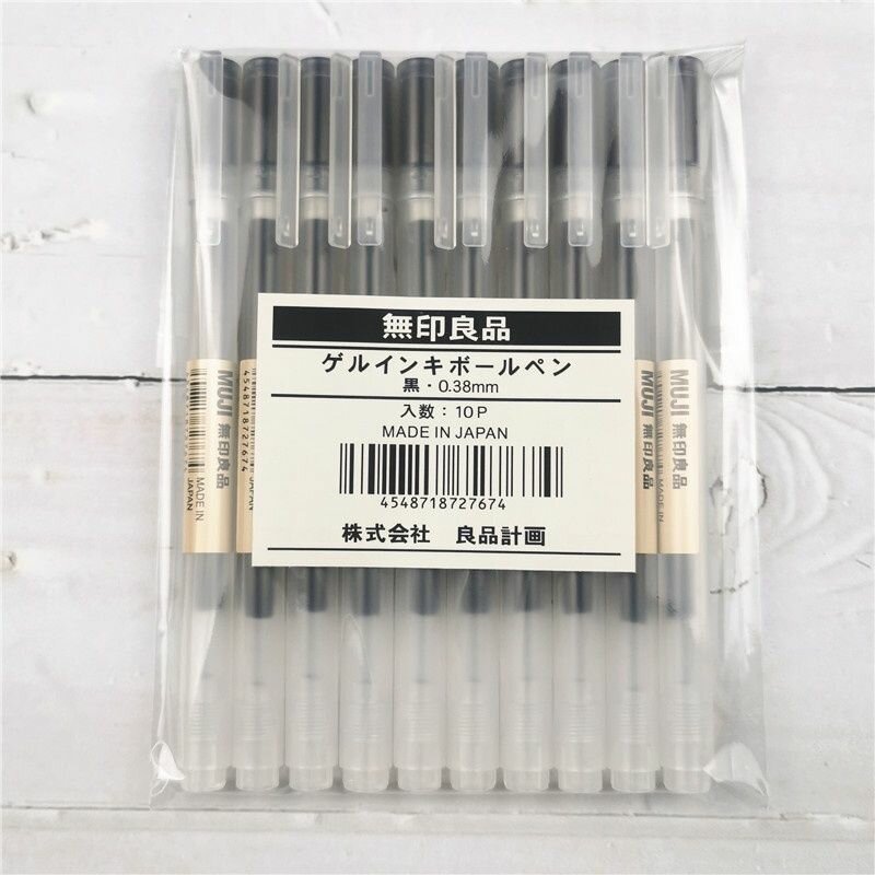10 палочек Muji Гелевая ручка-новая версия 0.5mm/0.38mm