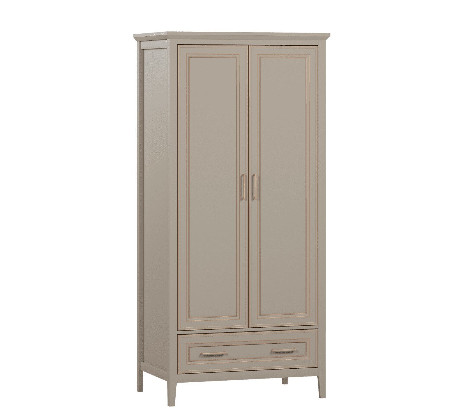 Шкаф БРВ Мебель CLASSIC SZF2D1S Глиняный серый Размеры: Высота 2030мм Глубина 625мм Ширина 950мм