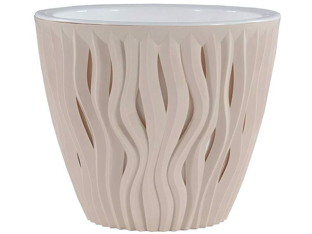 Кашпо пластиковое «Вдохновение» 1,6л пудровое для комнатных растений