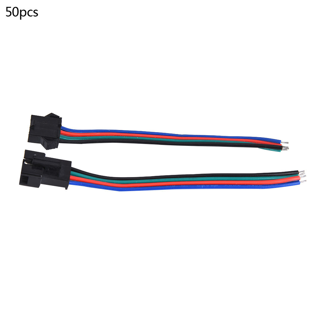 50 пар соединительных кабелей «папа» и «мама», 4-контактный луженый медный сердечник для светодиодных лент длиной 10 см