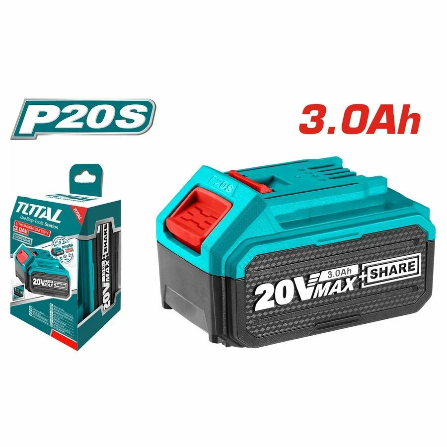 Аккумулятор Li-ion TOTAL TFBLI2030, 20В, 3 Ач, слайдер, в коробке
