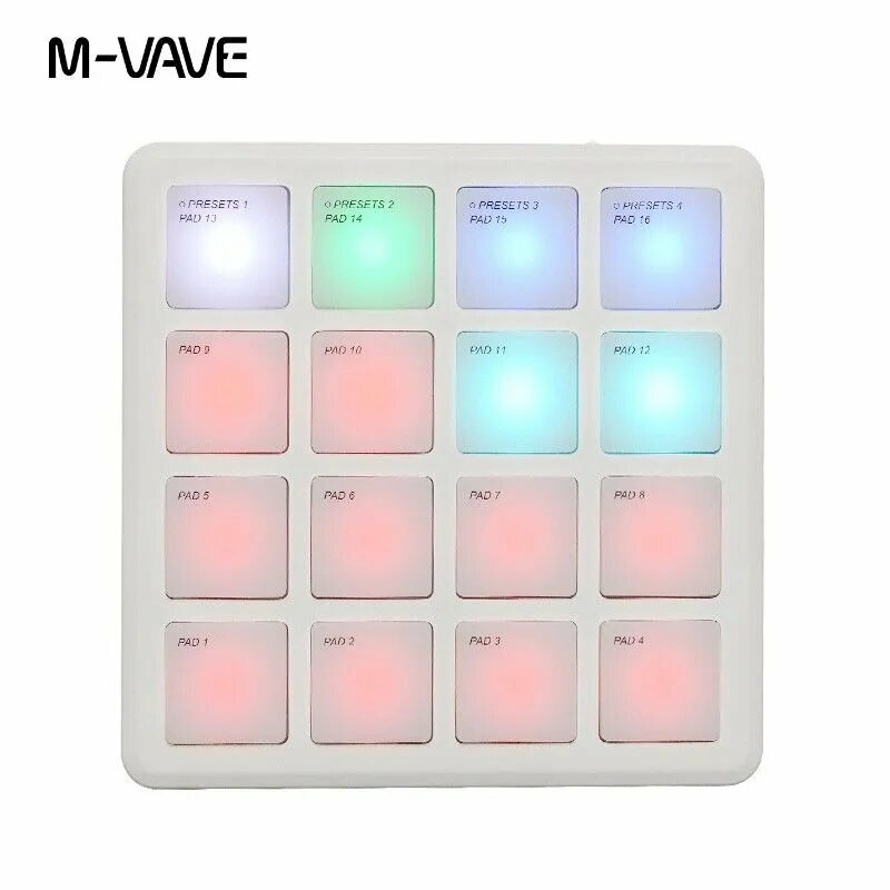 Контроллер MIDI M-VAVE "SMC-PAD POKET", портативный, беспроводной, USB-C, светло-розовый