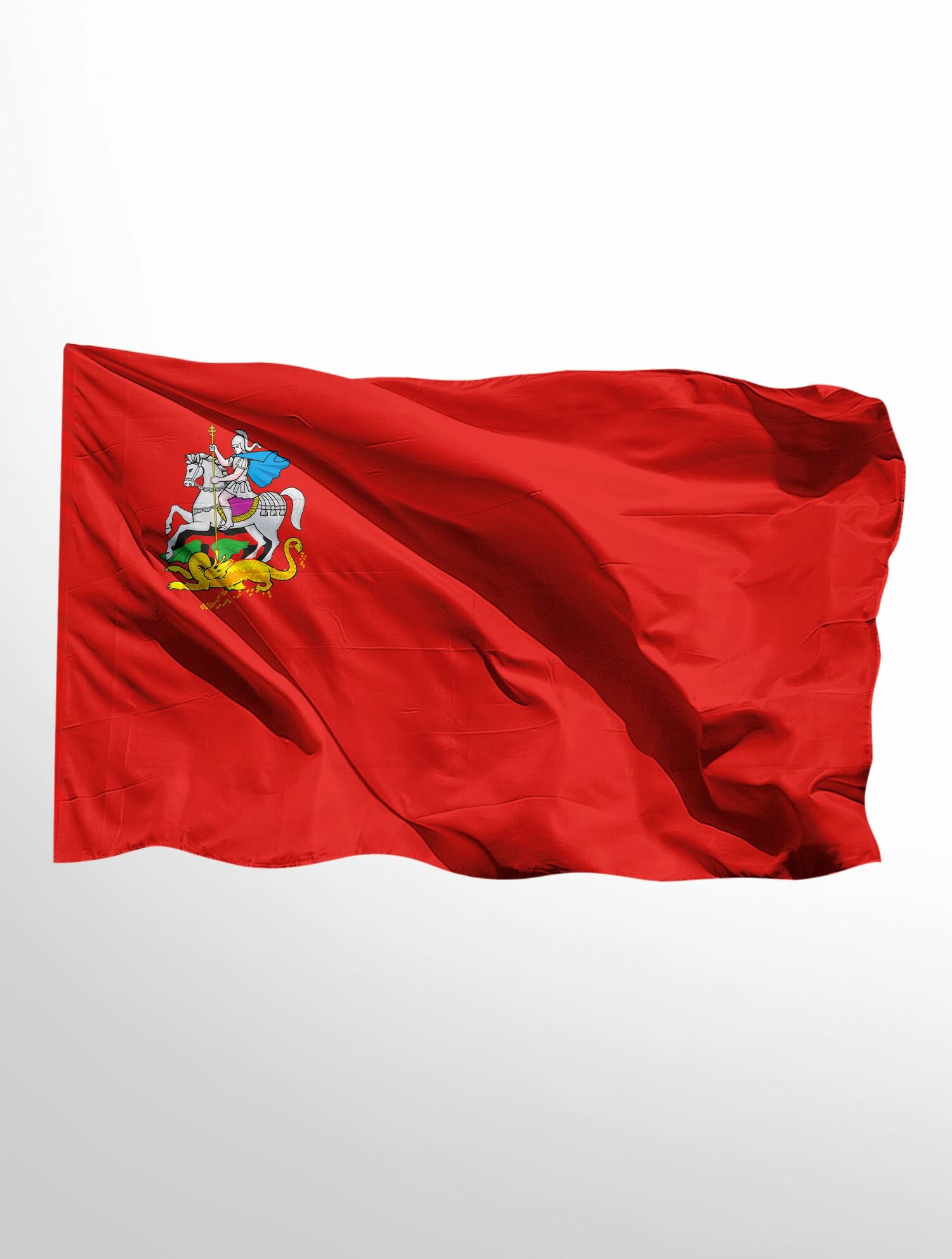 Флаг Московской области, 70х105 см на шёлке для ручного древка