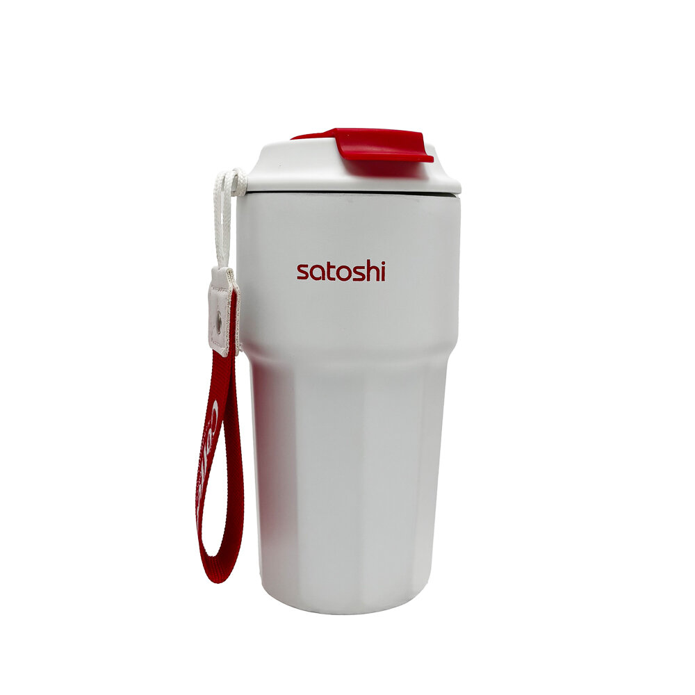 Термос для чая металлический 420 мл, термокружка для кофе, для напитков, с крышкой на защелке