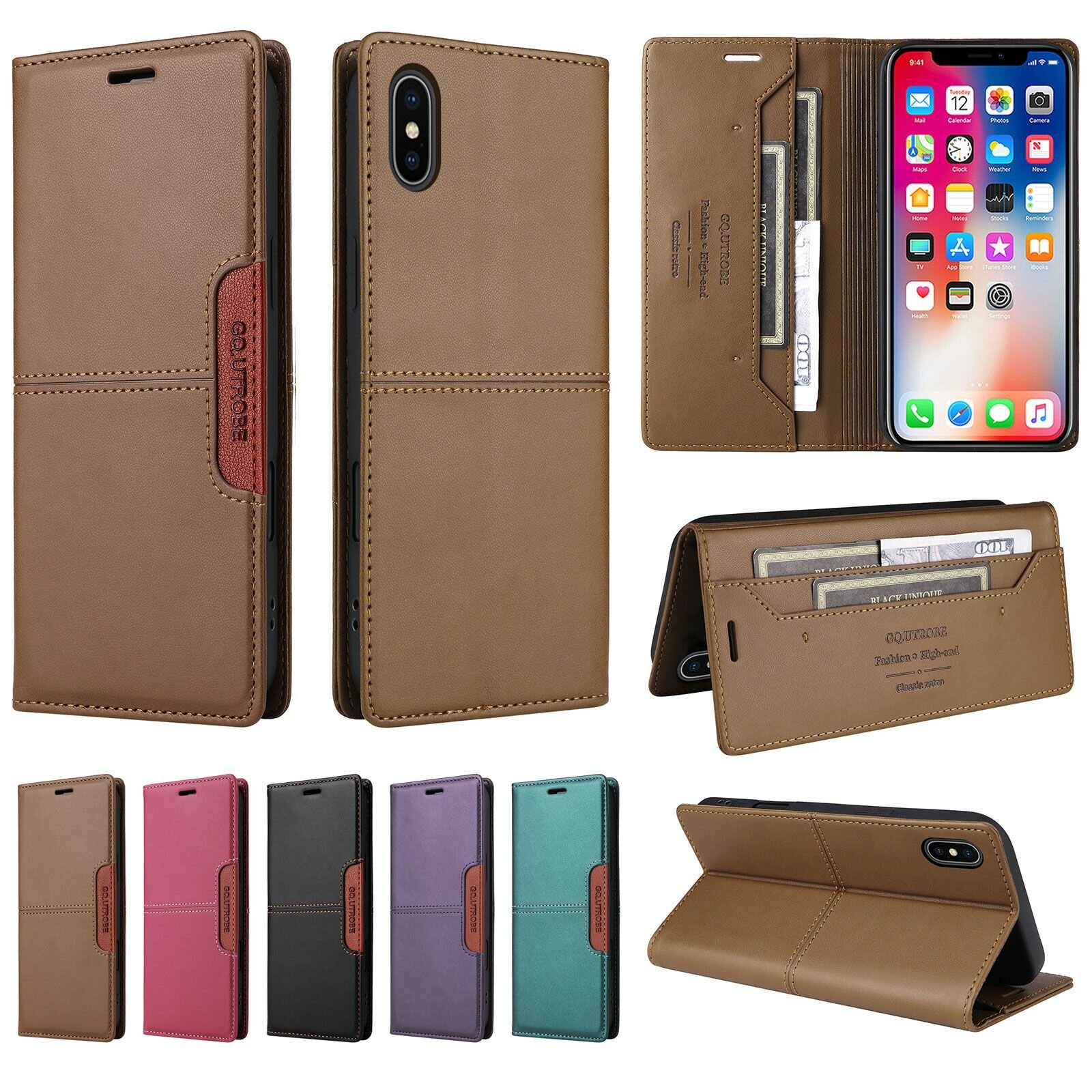 Чехол-книжка Для Apple iPhone XS Max ( Айфон ХС Макс) Роскошный Дизайнерский Кожаный Чехол-кошелек