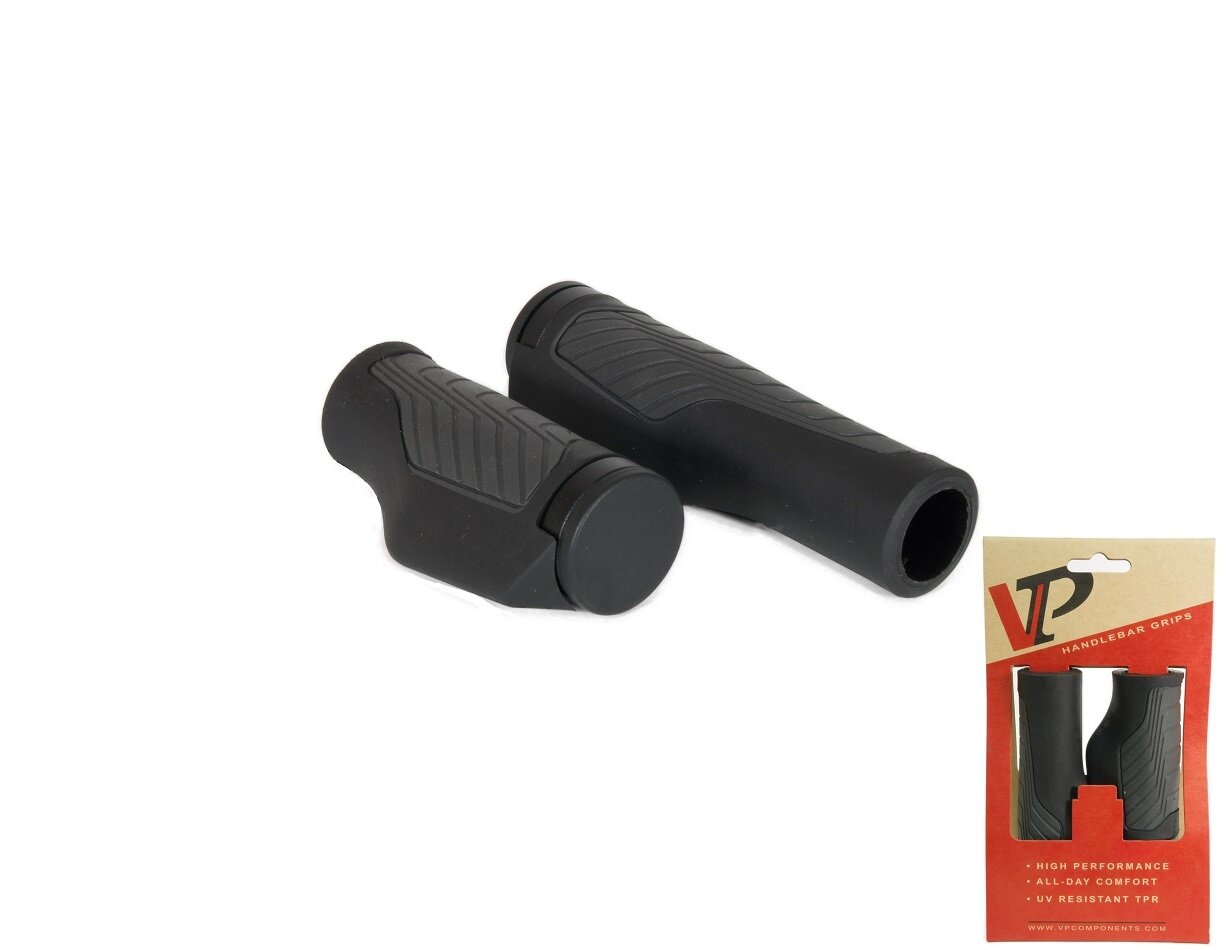 Грипсы VP TRP, 130мм+90мм, 2-х компонентные, эргоном, алюминий, фиксация на руль -2шт.