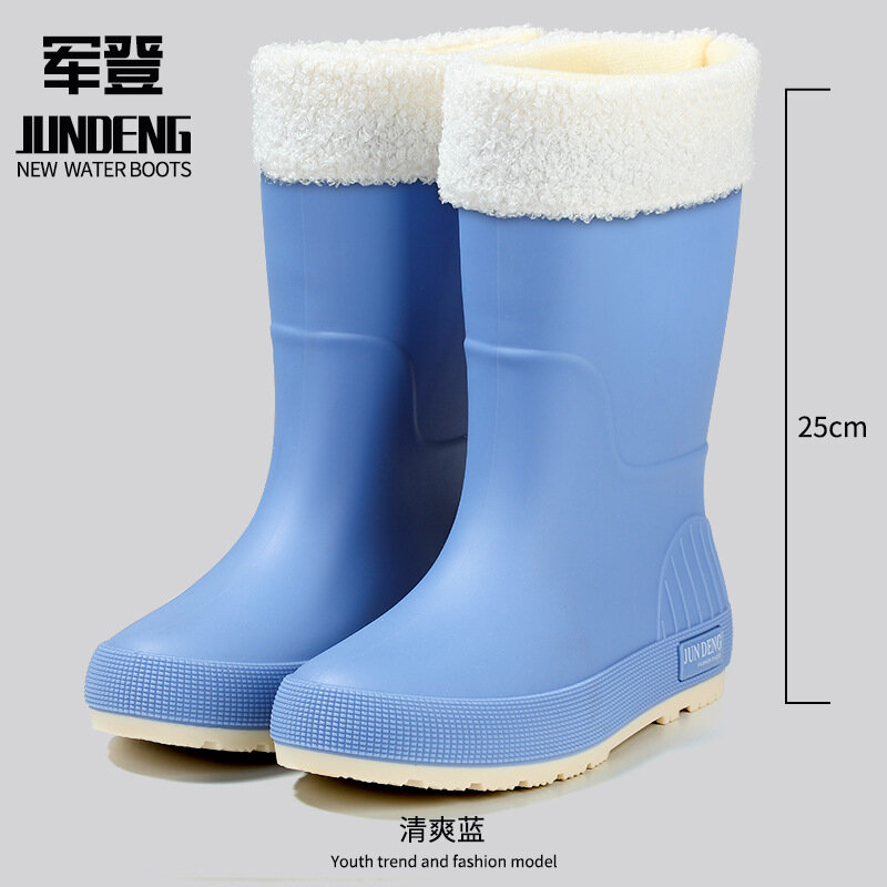 Летние полусапожки, модные женские резиновые сапоги средней высоты, водонепроницаемые, нескользящие, водонепроницаемые, из ПВХ, резиновые, повседневные, универсальные, для взрослых, резиновые сапоги