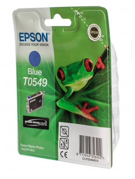 Картридж струйный оригинальный Epson T0549 / C13T05494010 голубой 400 стр. для Epson (1503329)