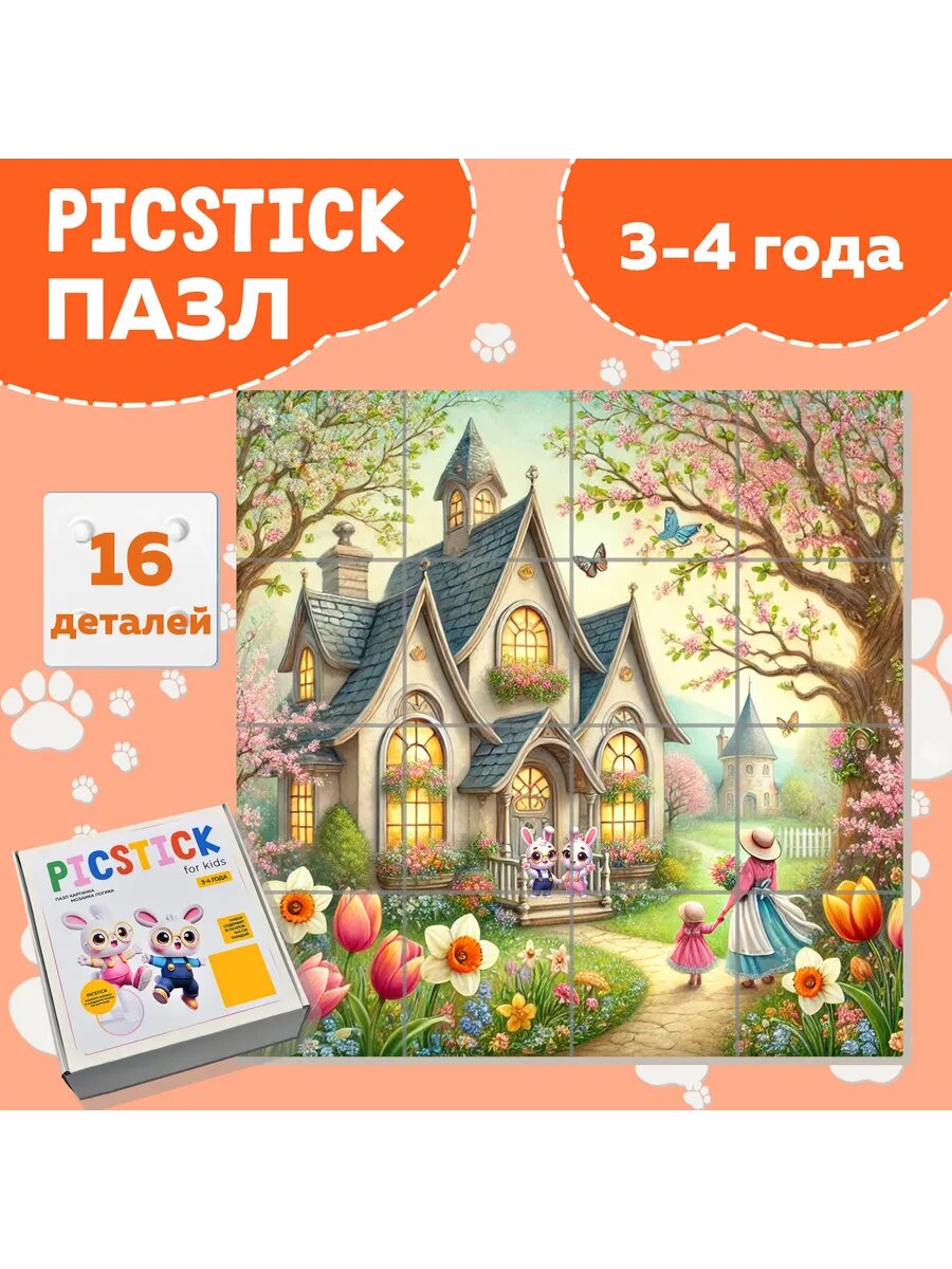 Пазл для детей Замок Сад 16 эл. 16*16 см