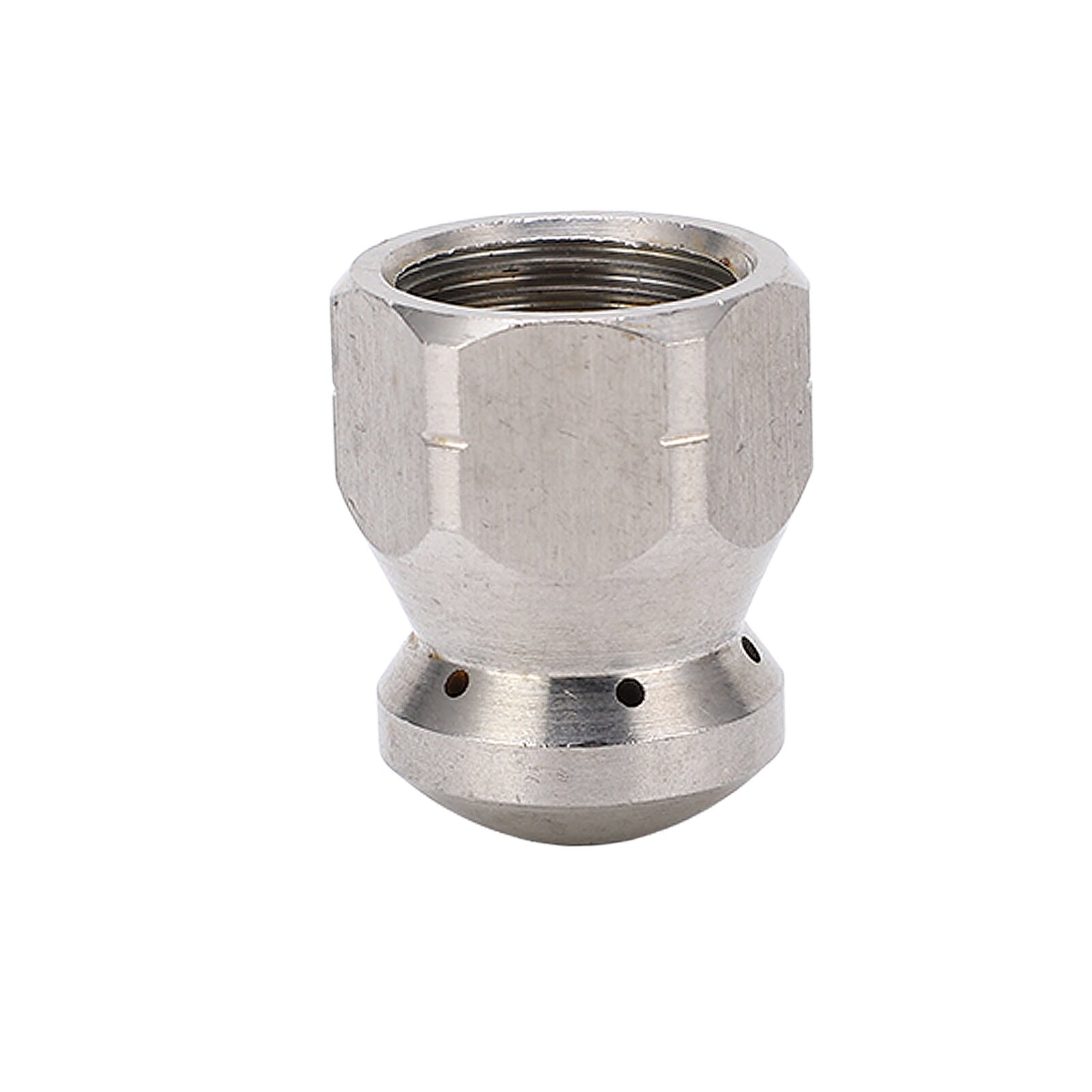 5000PSI Насадка для мойки высокого давления Насадка для дноуглубительных работ и очистки труб Форсунка для струйной очистки из нержавеющей стали Круглая головка Передняя часть 1 Задняя часть 6 отверстий G3/8in