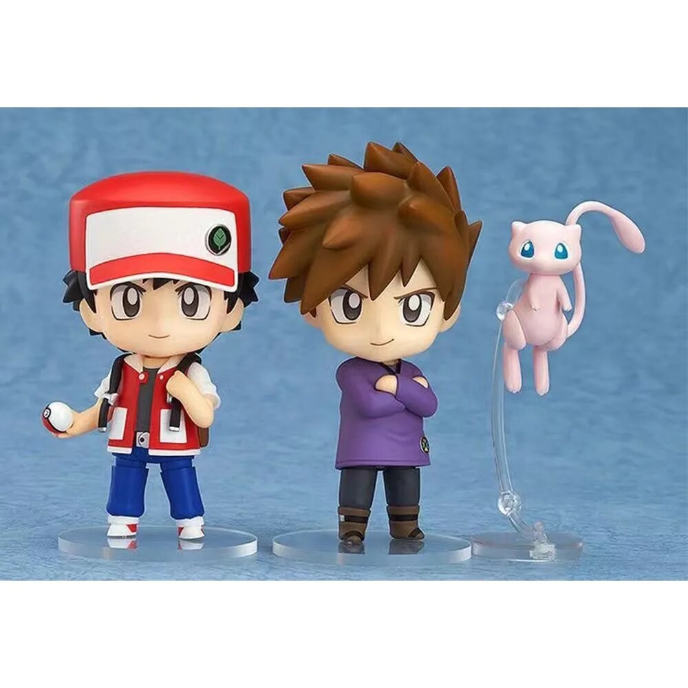 Фигурка Тренер покемонов Красный и зеленый с Миу / Pokemon Trainer Red and Green with Mew Нендороид (10см) 612