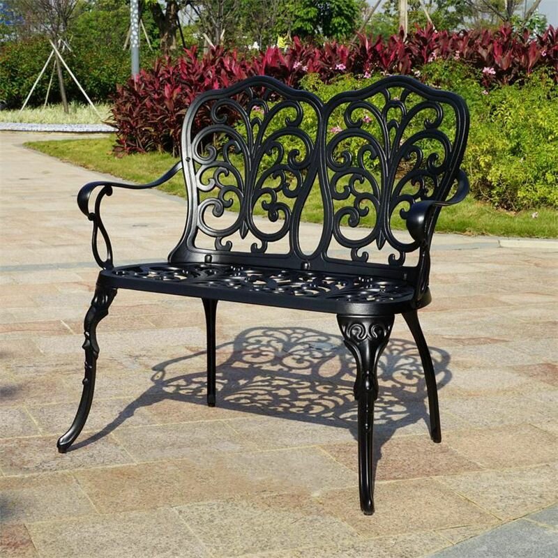 Набор садовой мебели "Элегантная бабочка", кованое железо, лакированный, черный