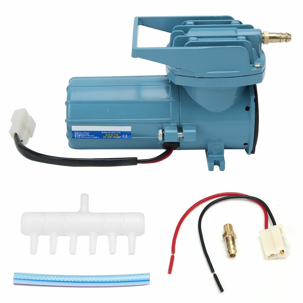 Электромагнитный кислородный воздушный насос постоянного тока 12 В 18 Вт для рыбалки и транспортировки морепродуктов, портативный и прочный.