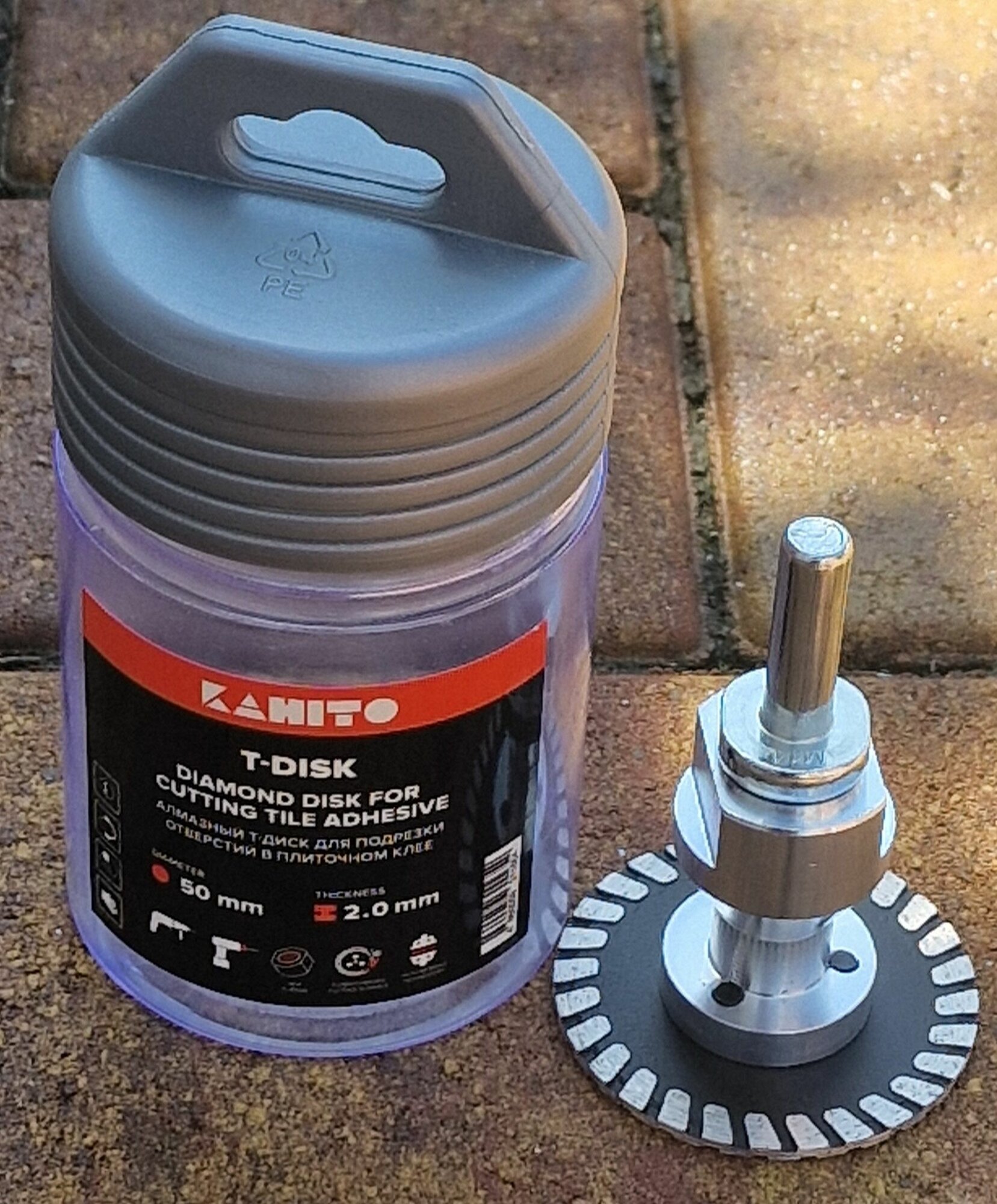 Алмазный Т-Диск для подрезки отверстий в плиточном клее 50мм KAHITO
