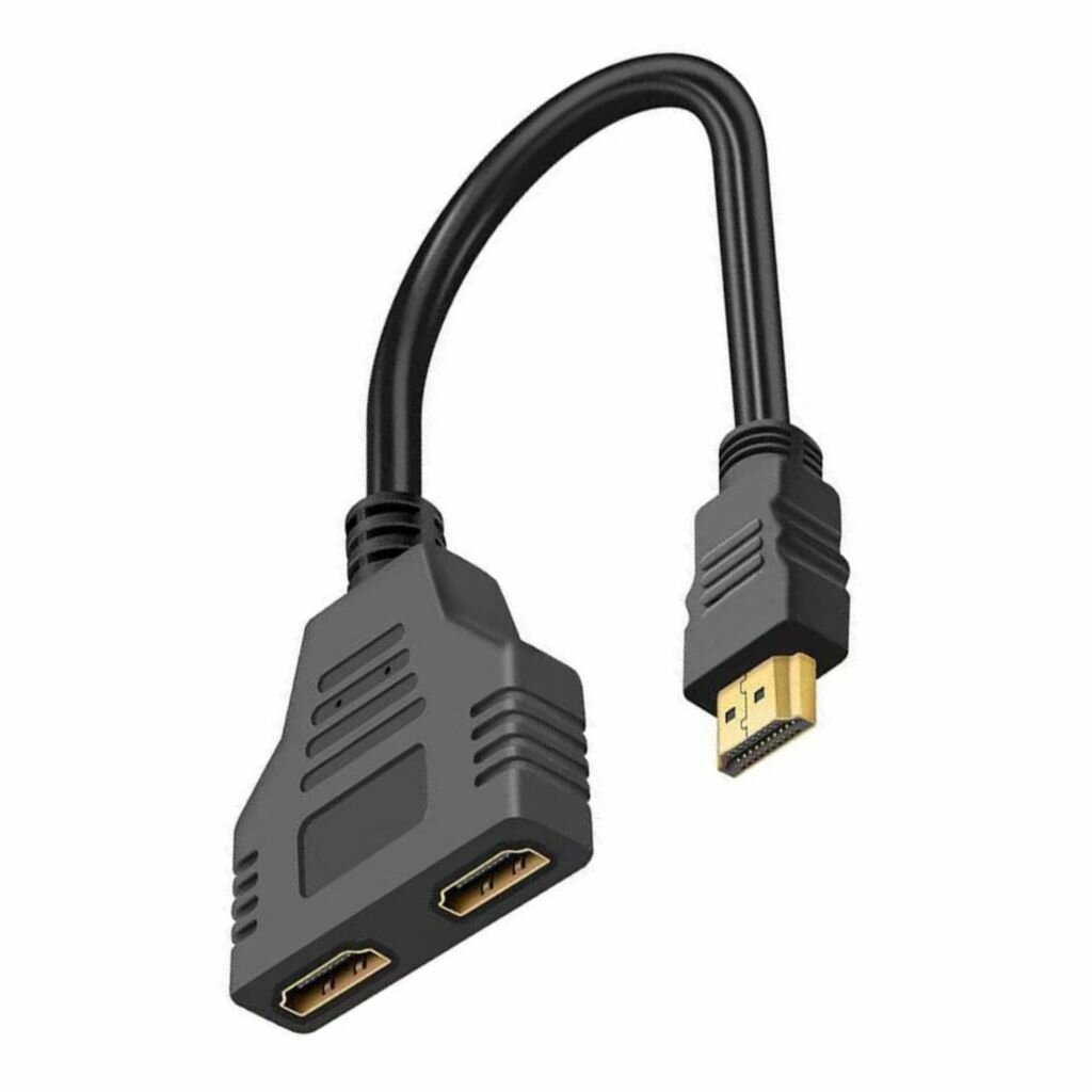 Компьютерные кабели, HDMI разветвитель 1 на 2 для компьютера и телевизора, 1 шт.