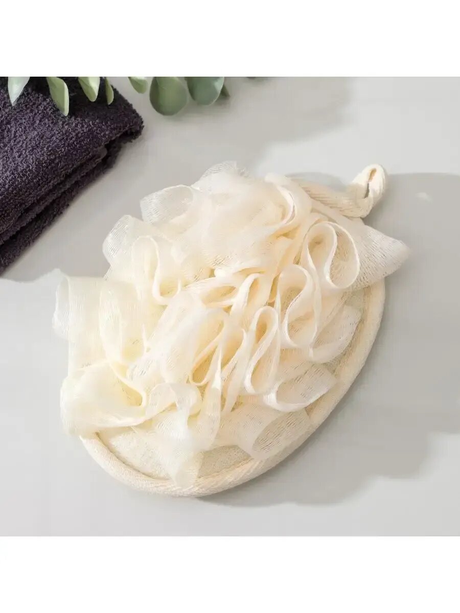 Мочалка для душа массажная со скрабером 11x16 см