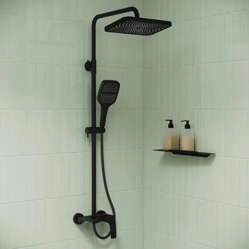 Душевая система Iddis Lahta LAHBL3Fi06 со смесителем 3 режима цвет черный матовый