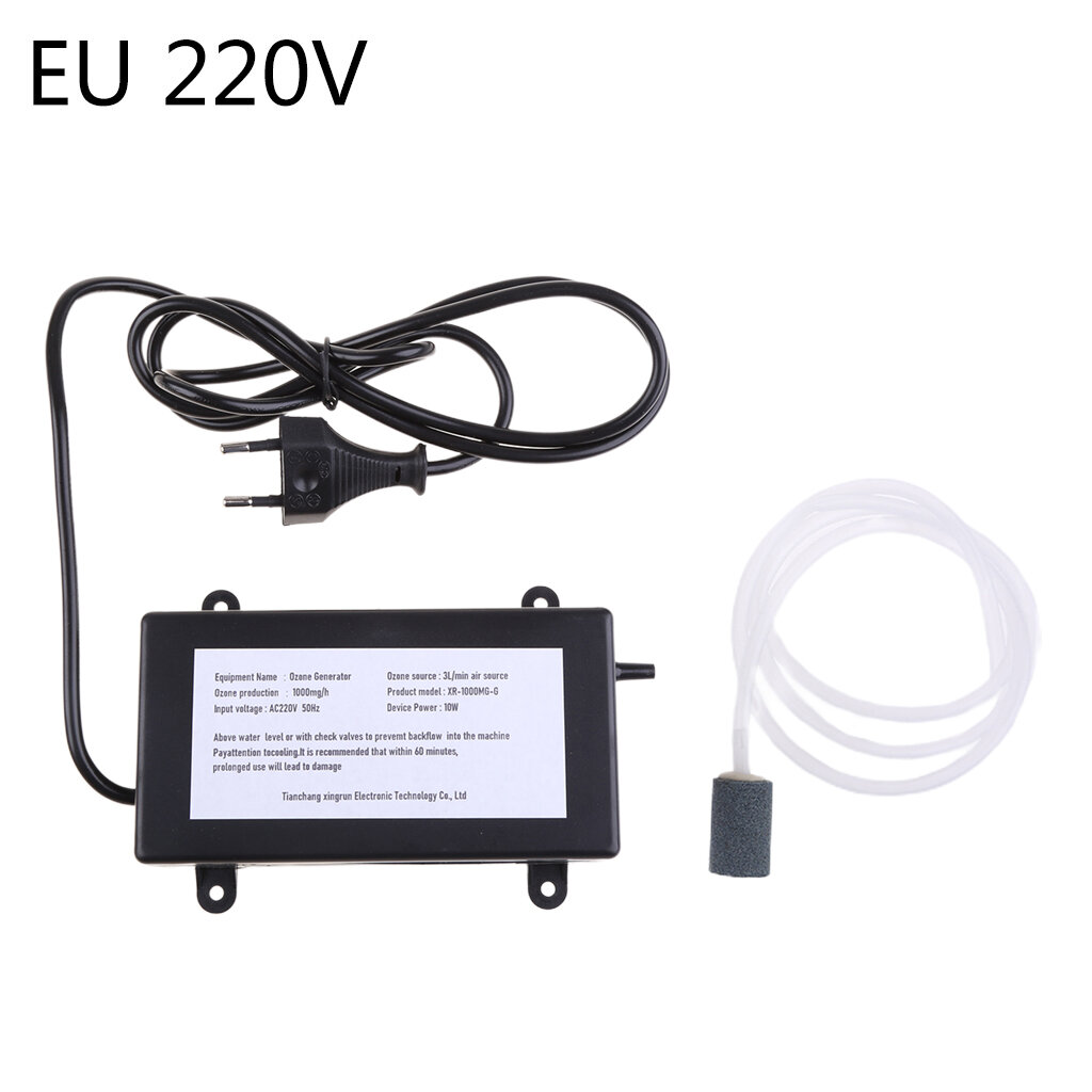1000 мг Генератор Озона Озонатор Вода Воздух Стерилизует Очиститель Очиститель Обработка Фруктов Овощей Рыб для Дезинфектора Резервуара