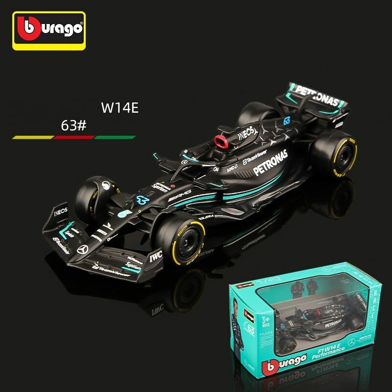1:43 Металлическая коллекционная модель "Bburago" болида Формулы-1 " Mercedes W14" №63(George Russell)