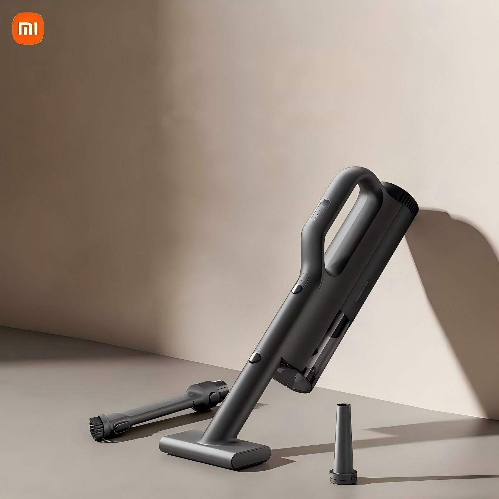 Автомобильный пылесос Xiaomi, ручная уборка, сухой, от батареек, черный