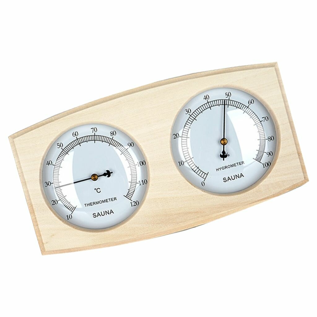 Термометр и гигрометр, Деревянный стендовый термометр и гигрометр