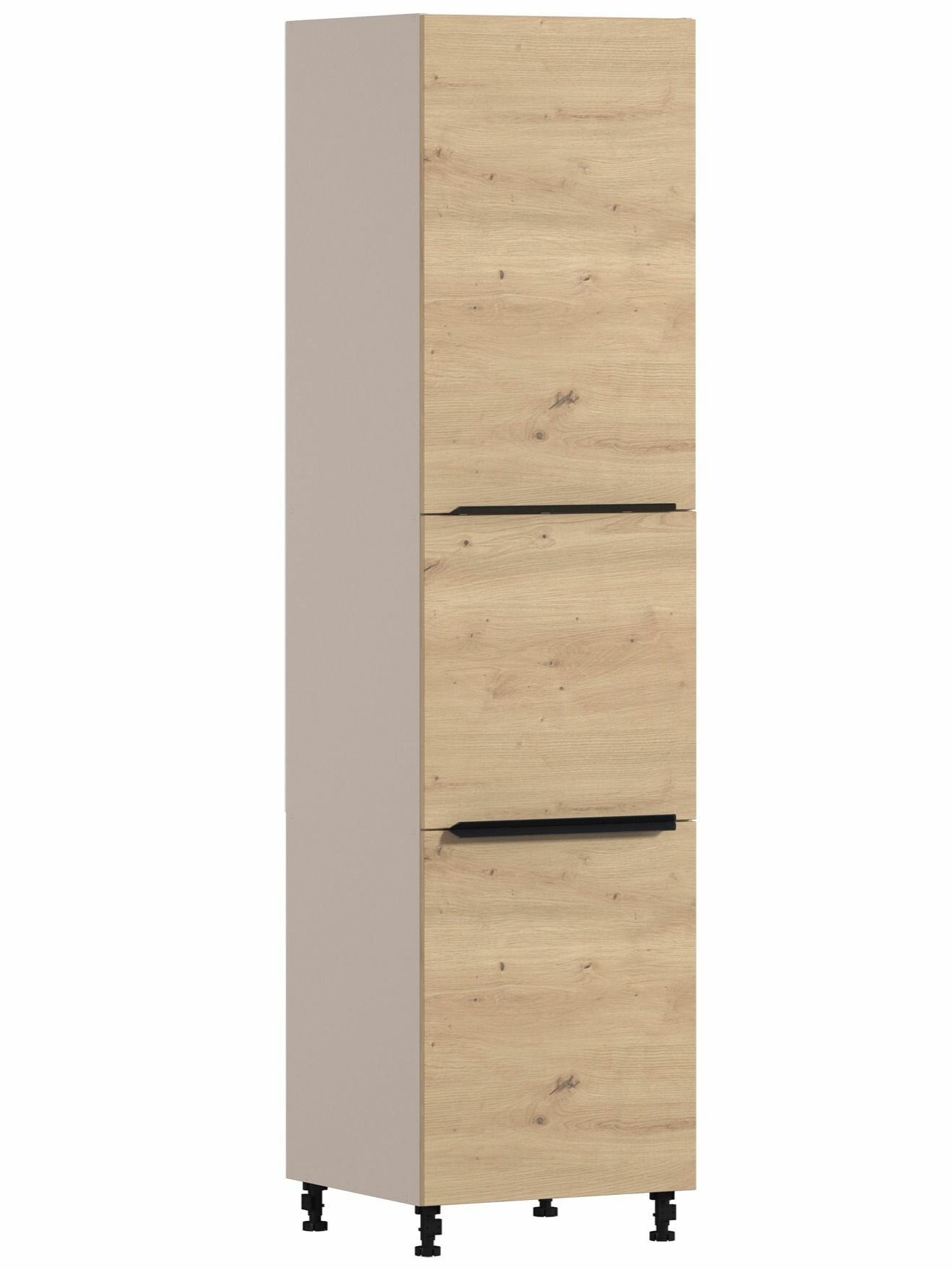 Кухонный модуль шкаф-пенал столплит Регина РП-360, с 7 полками, Песочный/Дуб дикий, 60х237х56 см