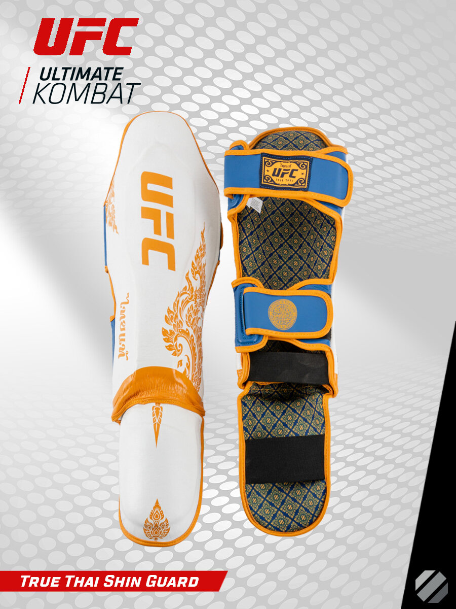 Защита голени для единоборств UFC True Thai, синий/белый, размер М, UTT-75559