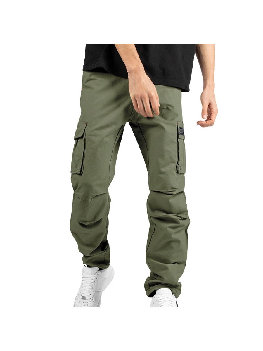 Мужские брюки-карго, повседневные рабочие брюки, стандартный крой, спортивные штаны на шнурке, спортивные штаны с карманами