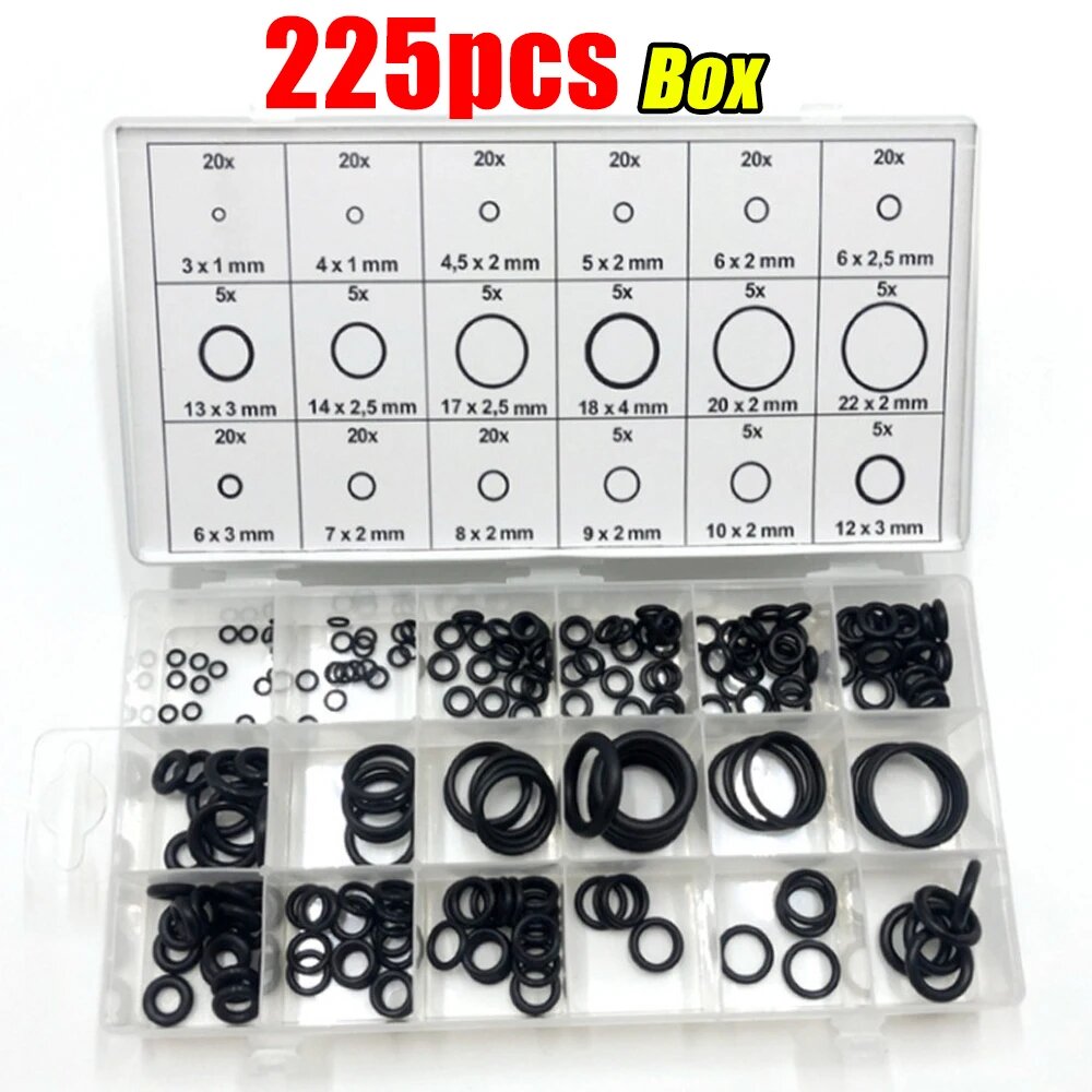 Резиновые уплотнительные кольца из нитрила, набор 200 шт 225pcs- box