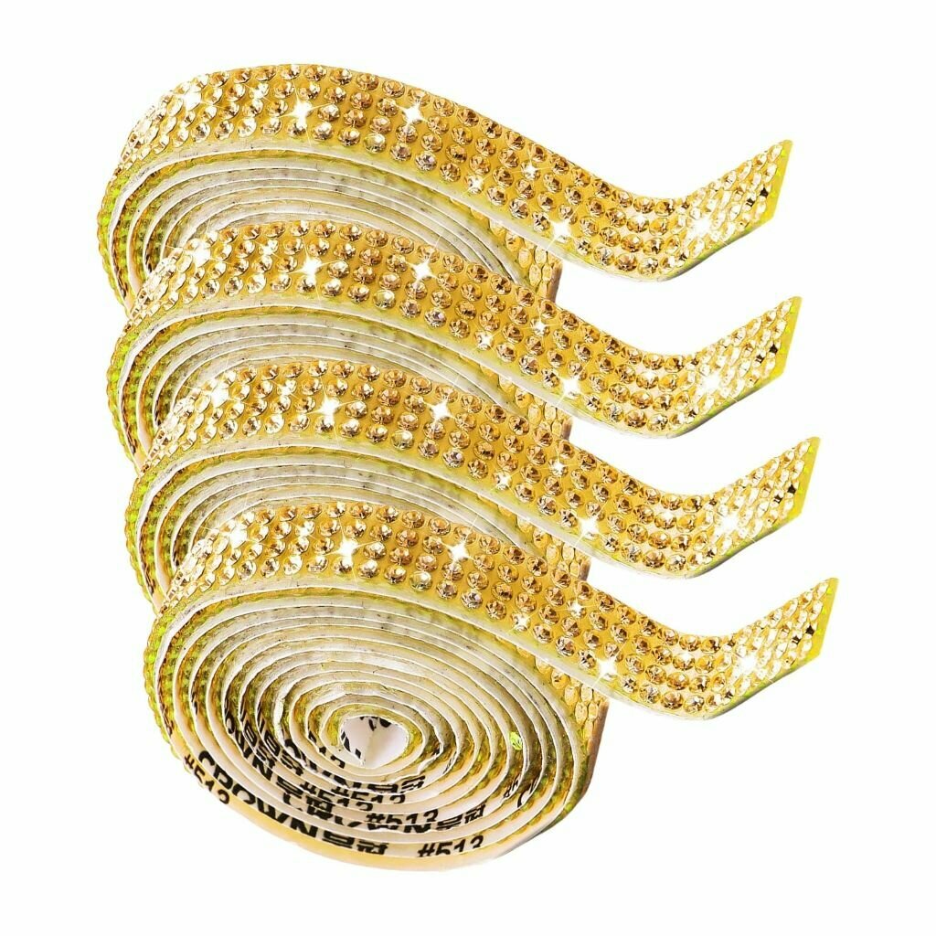 4 самоклеящихся страз, 4 ряда наклеек с бриллиантами, декоративная ленточная лента, золотой цвет спрея