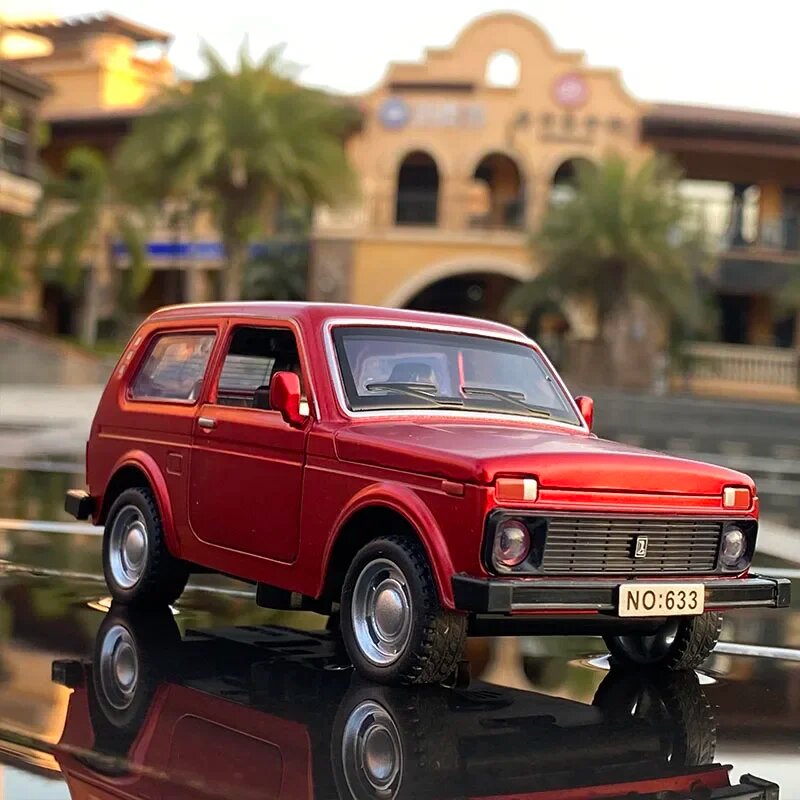 Модель автомобиля DuBeeBee LADA NIVA 1:32 Бордовый, Красный