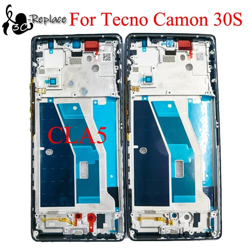 6,78 дюймов для Tecno Camon 30S CLA5, передняя панель корпуса, лицевая панель дисплея, средняя рамка, передняя рамка Black