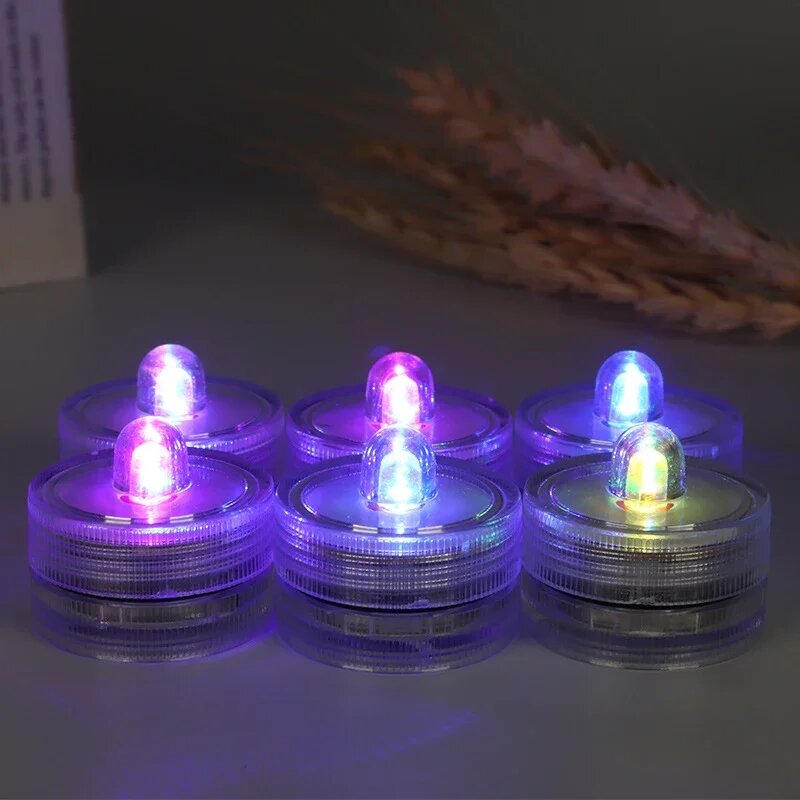 Подводные LED свечи RGB, 6шт, фиолетовый