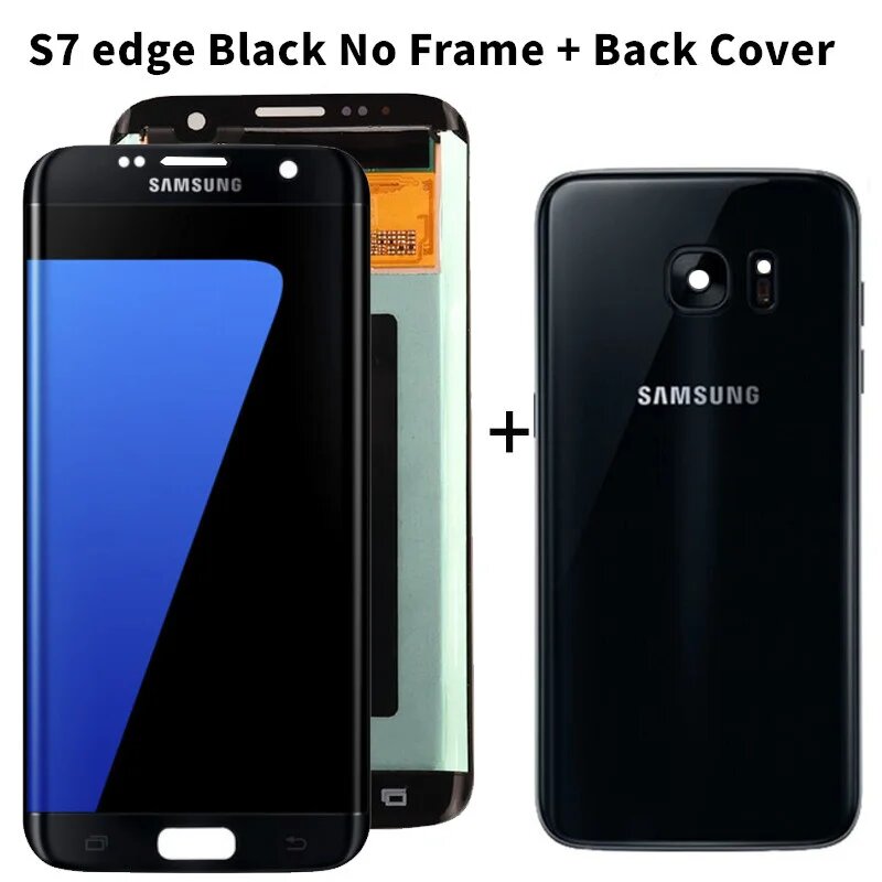 ЖК-дисплей Super AMOLED для Samsung Galaxy S7 Edge G935 G935F SM-G935FD, ЖК-дисплей с сенсорным экраном и задней крышкой с инструментами Black No Frame BC