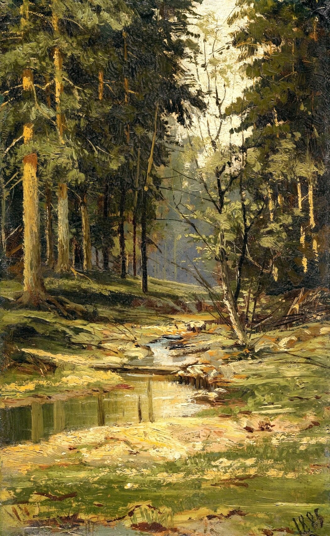 Картина Ивана Шишкина Лесной ручей I 1885 37х60 см