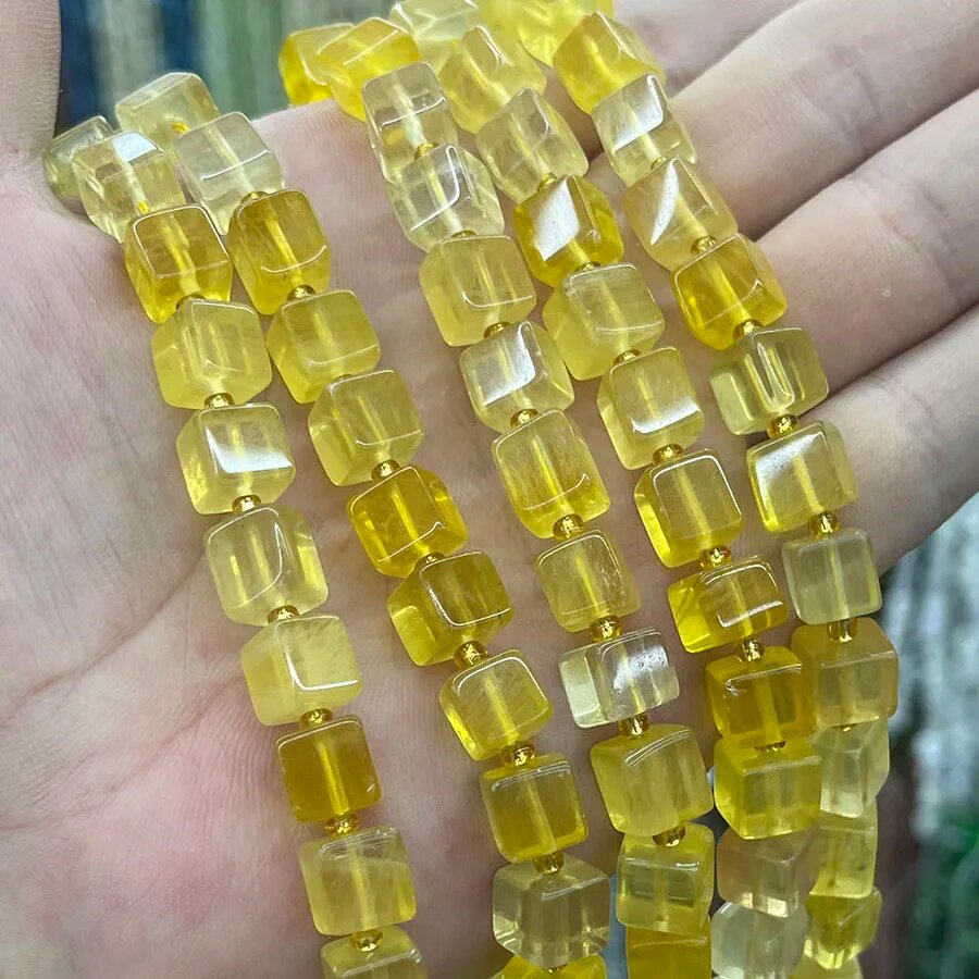 Бусины из флюорита желтые 7-8 мм