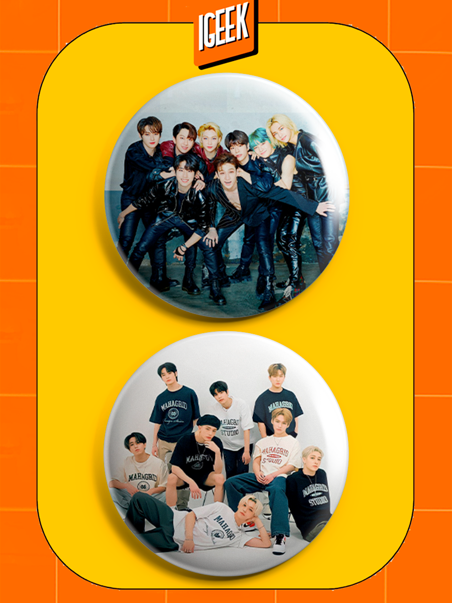 Значки Stray Kids SKZOO — стильный набор для фанатов, металл 58 мм, подростковый