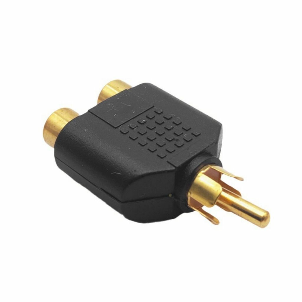 Аудиоконвертер RCA с одной точкой и двумя разъемами-черный