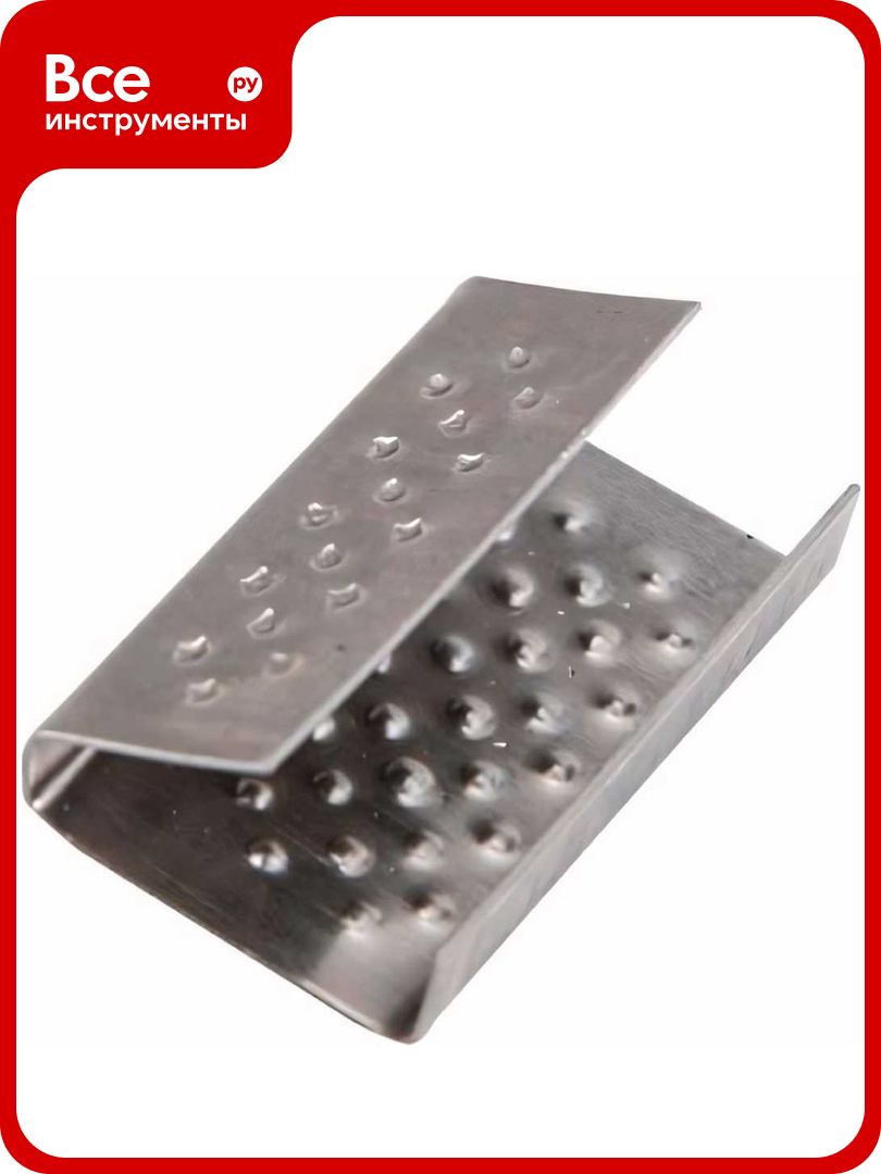 Скоба для ПП ленты волга полимер 15 мм, цинк, 1000 шт. PP-ZN-15 надежной конструкции