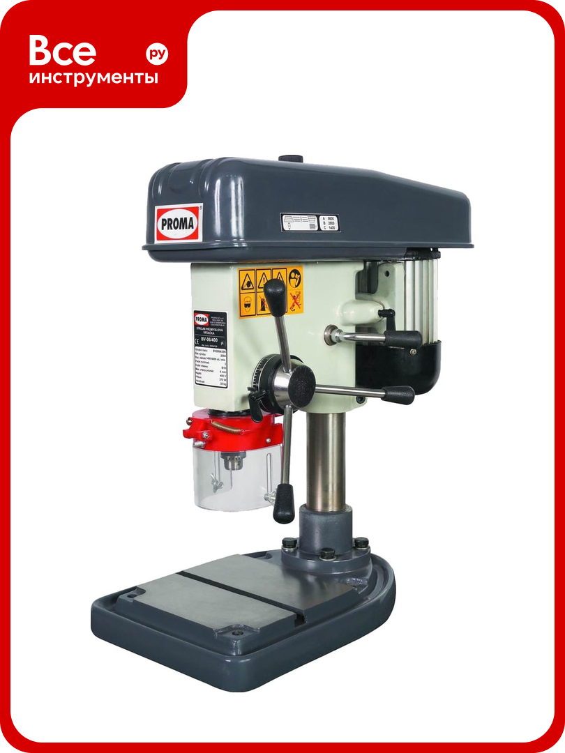 Промышленный сверлильный станок Proma BV-06/400, для выбора оптимальной в зависимости от материала