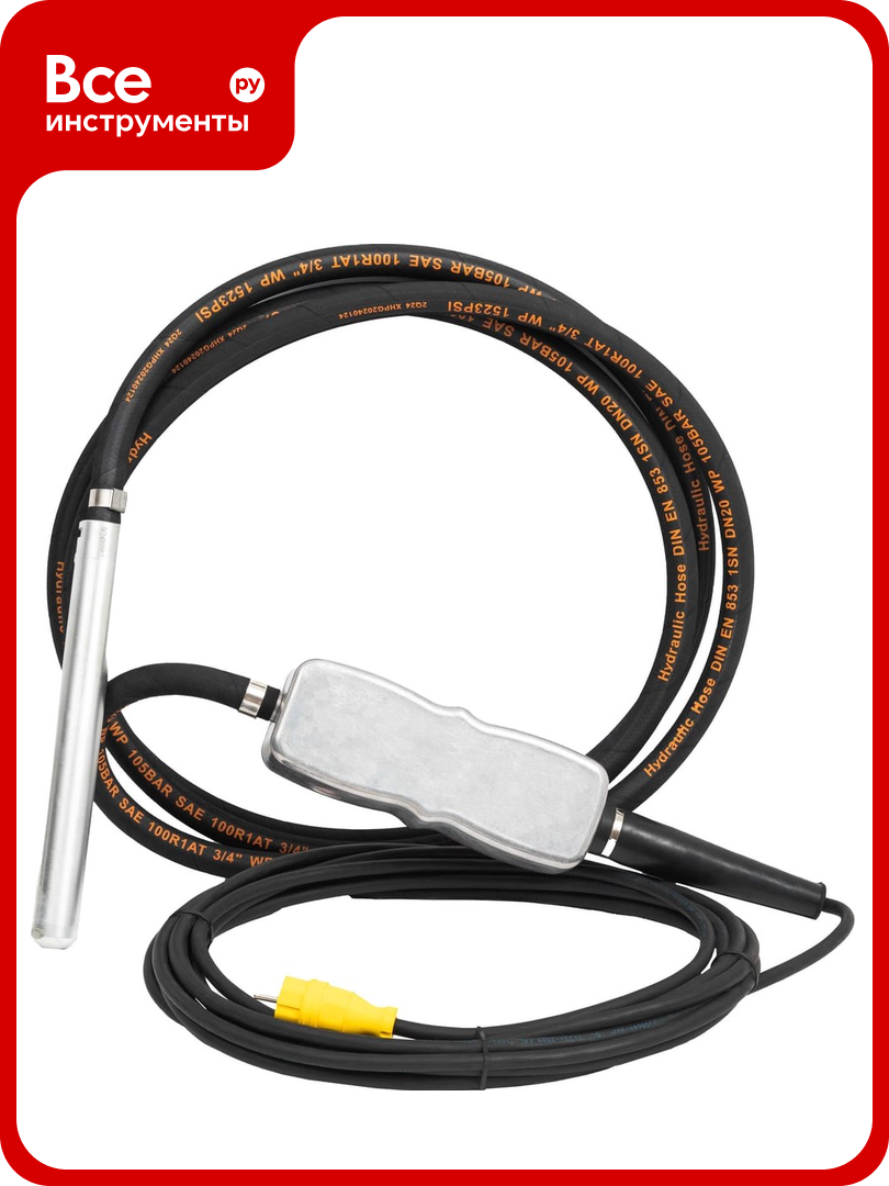 Глубинный вибратор Gigant Professional с электрическим приводом, встроенным преобразователем и высокочастотным режимом