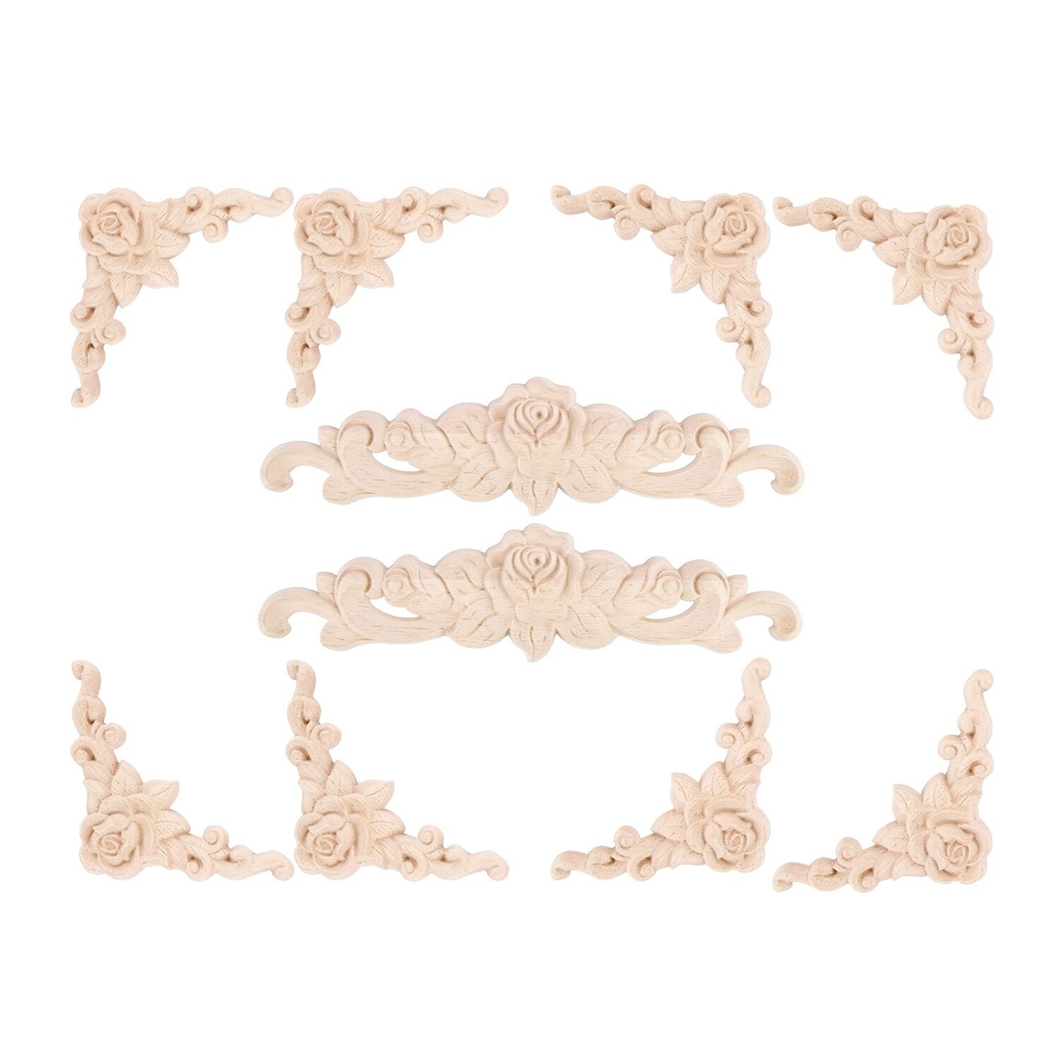 10 шт. деревянная резная аппликация угловая декоративная для мебельного шкафа