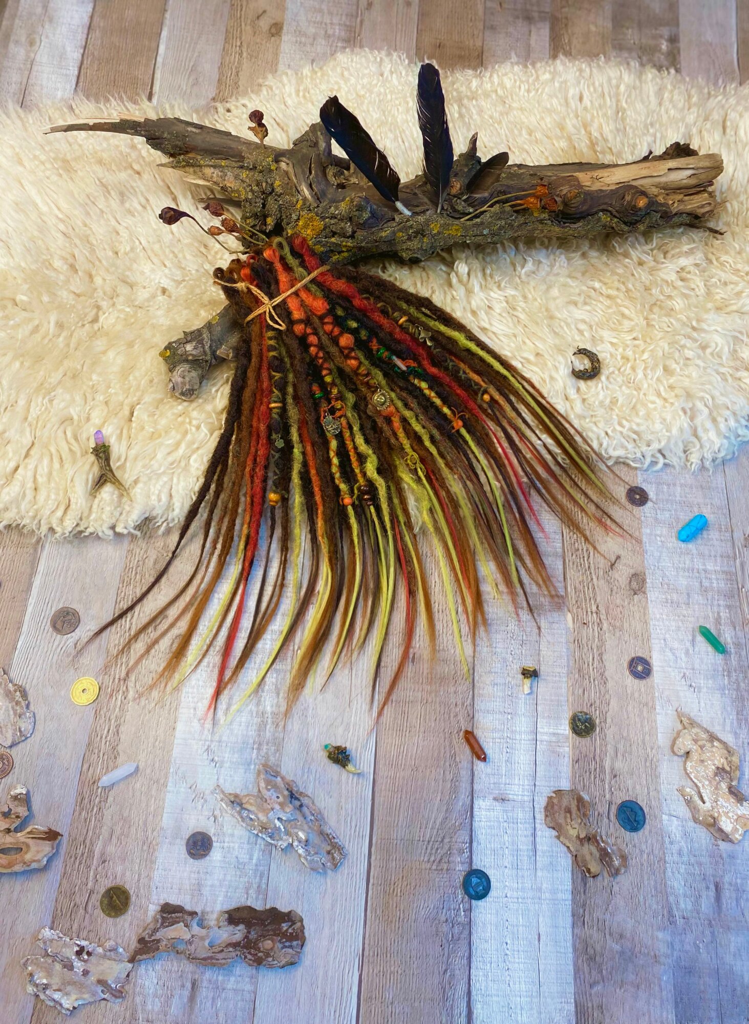 Се дреды из канекалона "Wood mushrooms", ручная работа