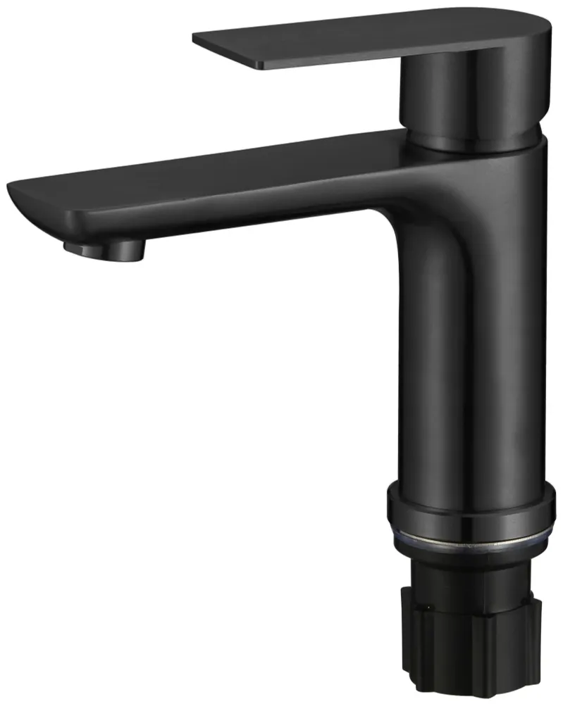 Смеситель для раковины в ванную черный матовый, для умывальника, нержавеющая сталь